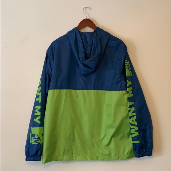 MTV | Jackets & Coats | Vintage 200s Mtv 4 Zip Windbreaker Hoodie ...